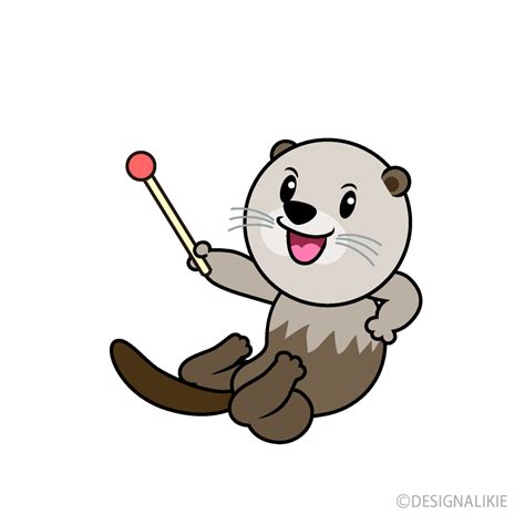 かわいい説明するラッコのイラスト素材｜無料ダウンロード Illustcute