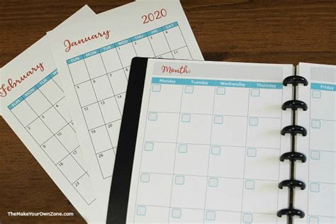 2 Page Monthly Calendar Template Junor Page Passaspring