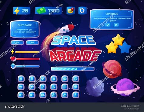 Space Arcade Set Game Design Elements Stock Vector Royalty Free 2419122315 Shutterstock