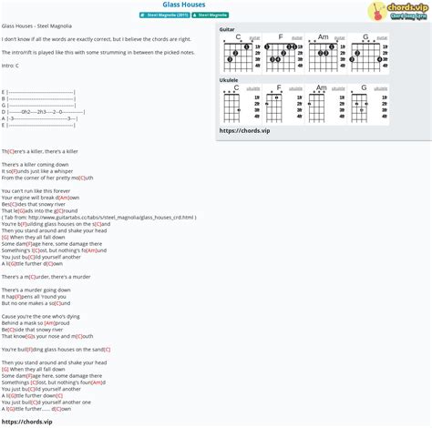 Chord Glass Houses Tab Song Lyric Sheet Guitar Ukulele Chordsvip