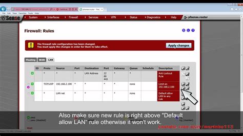 Pfsense 20 Limit Download And Upload Bandwidth Per Ip Youtube