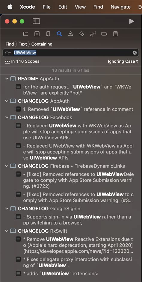 SOLVED ITMS Deprecated API Usage Project Does Not Contain UIWebView