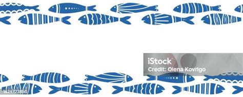 푸른 물고기 수영 벡터 원활한 테두리입니다 흰색에 격리 된 물고기 떼 바둑판식 물고기 패턴입니다 물고기와 바다 요소의 손으로 그린 해양 삽화 여름 바다 해변 스타일 개체
