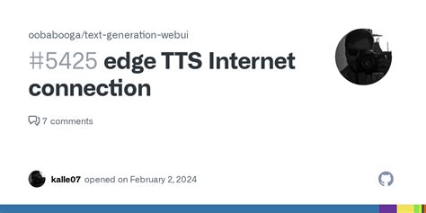 Edge Tts Internet Connection · Issue 5425 · Oobaboogatext Generation