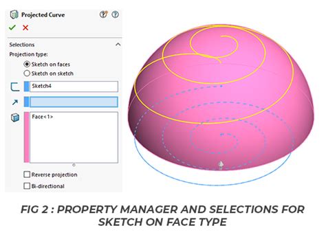 what is the projected curve in solidworks