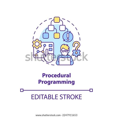 Procedural Programming Concept Icon Coding Paradigm Stock Vector
