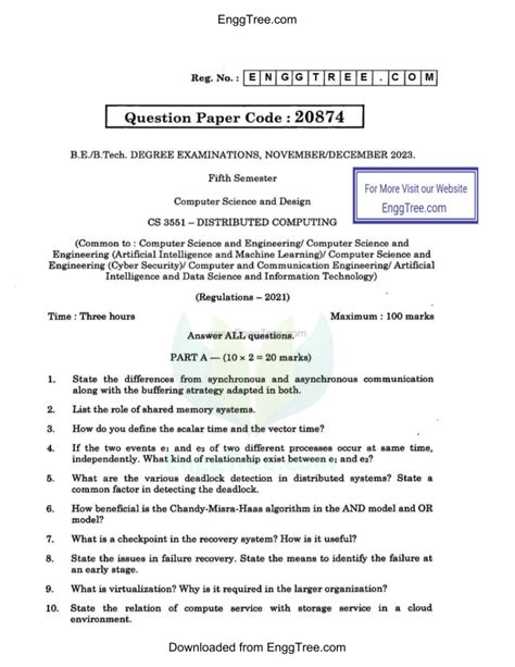 Distributed Computing Exam Paper