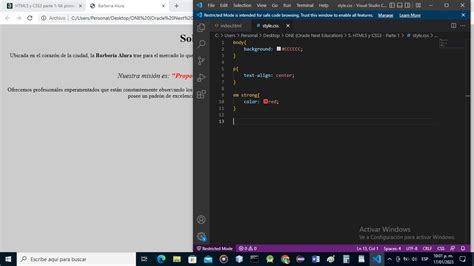 lo visto en clase html5 y css3 parte 1 mi primera página web alura