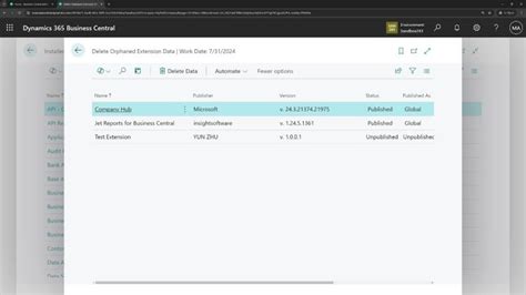yun zhu on linkedin business central short delete data from
