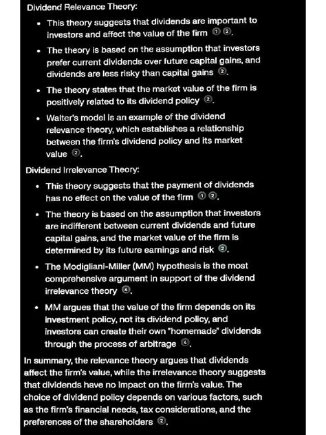 Relevance And Irrelevant Dividend Theory In Detail Pdf