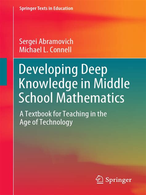 Springer Texts In Education Sergei Abramovich Michael L Connell