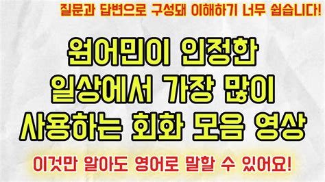 원어민이 인정한 일상에서 가장 많이 사용하는 회화 모음 영상 I 원어민 실전회화 I 1시간 영어회화 I 질문과 답변으로 구성된