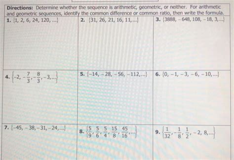 Solved Directions Determine Whether The Sequence Is