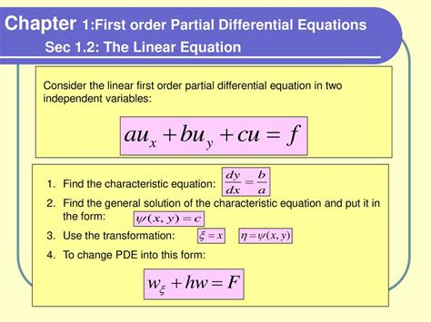 Chapter 1first Order Partial Differential Equations Ppt Download