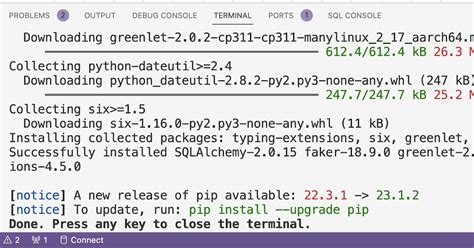 A Dev Container For Sqlalchemy With Sqltools