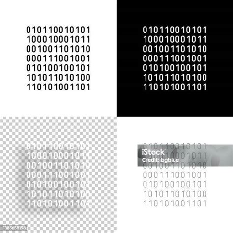 이진 코드입니다 디자인 아이콘입니다 빈 흰색 및 검은색 배경 선 아이콘 0에 대한 스톡 벡터 아트 및 기타 이미지 0 1