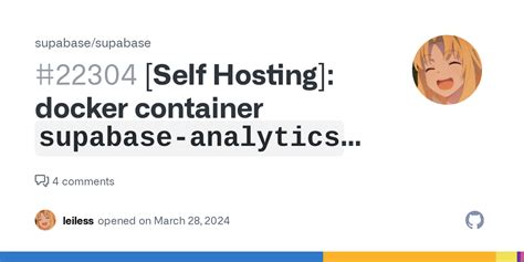 Self Hosting Docker Container `supabase Analytics` Is Failed To