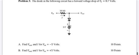Solved Problem 3 The Diode In The Following Circuit Has A