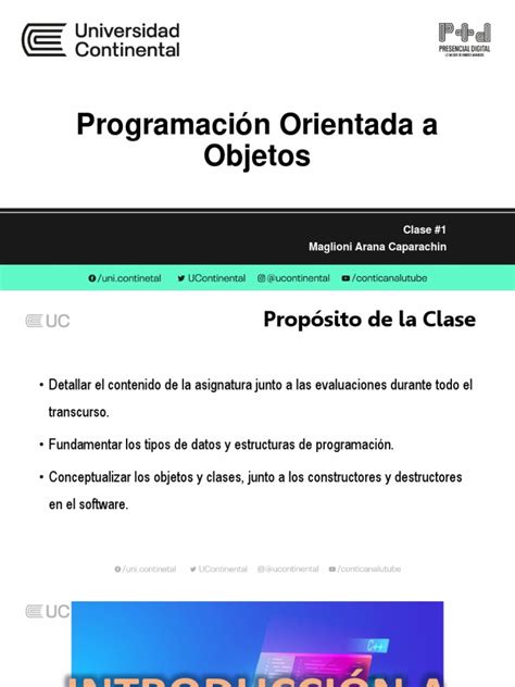 Programación Orientada A Objetos Clase 1 Maglioni Arana Caparachin