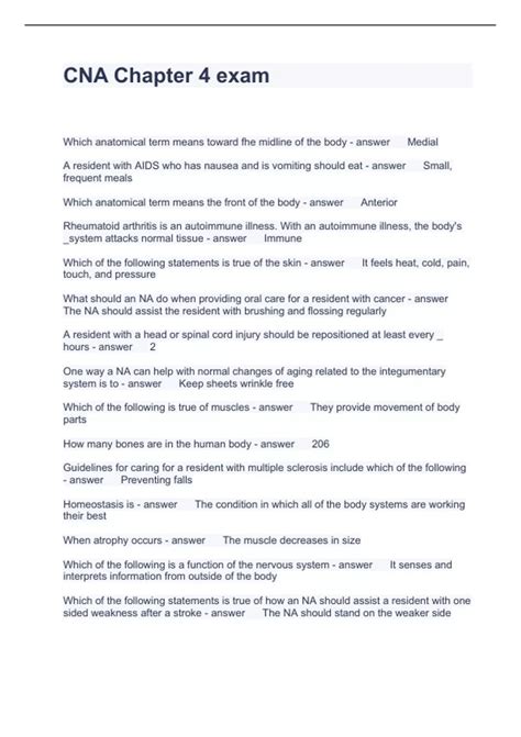 cna chapter 4 exam questions and answers fully solved cna stuvia us
