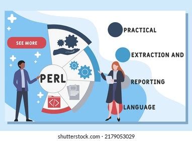 Perl Practical Extraction Reporting Language Acronym Stock Vector
