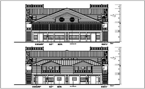 Two Story Regional Hostel Building Elevation And Sectional Details Dwg File Artofit