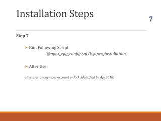 Oracle Apex Installation EPG PPT
