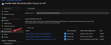 Published Scopes · Issue 86 · Azure Samplesactive Directory B2c