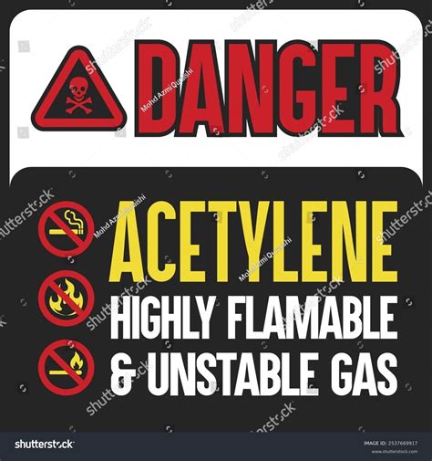 Warning Sign Acetylene Gas Indicating High Stock Vector Royalty Free 2537669917 Shutterstock