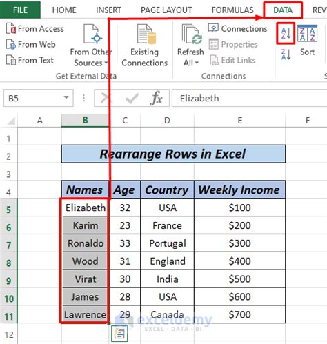 How To Rearrange Rows In Excel 4 Ways Exceldemy
