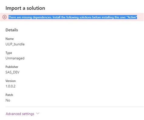 Dynamics 365 Solution Error Components Are Missing Import The