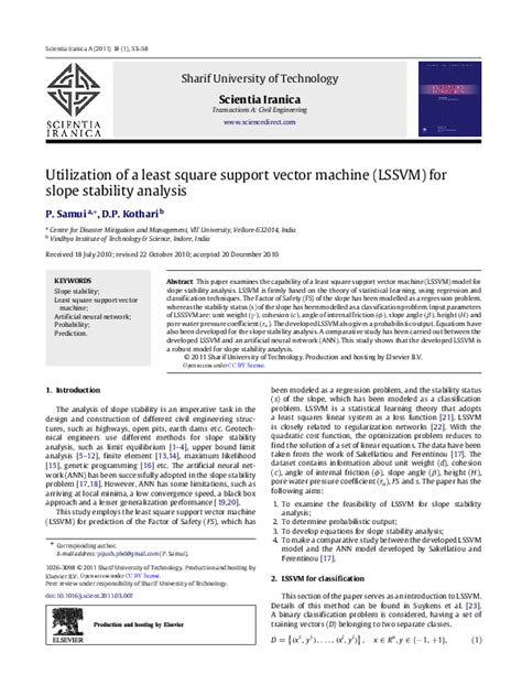 pdf utilization of a least square support vector machine lssvm for