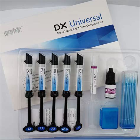 Dx Universal Dental Light Cure Composite Resin Kit Shade Etching Gel
