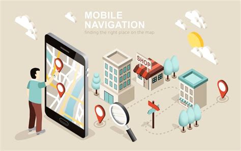 Premium Vector Isometric Of Mobile Navigation