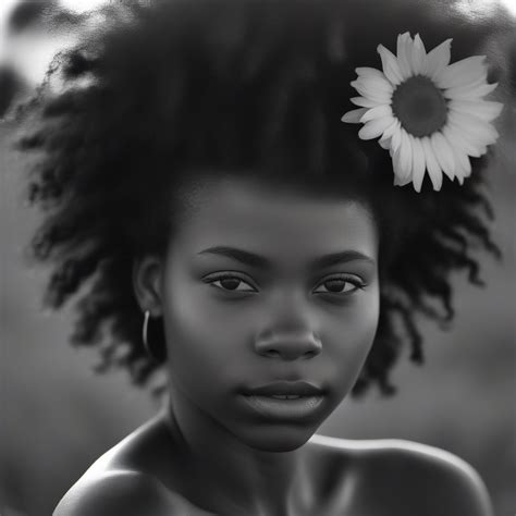 KREA AI Photo En Blanco Y Negro A Afro Girl Nude Years