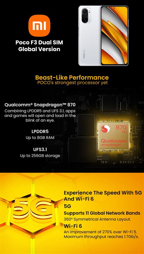 Xiaomi Poco F3 Dual SIM Arctic White 8GB RAM 256GB 5G Global Version Egypt Cairo Giza