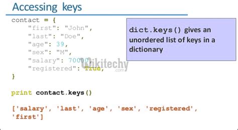 Python Tutorial Python Dictionary Dictionary Methods In Python Update Has Key