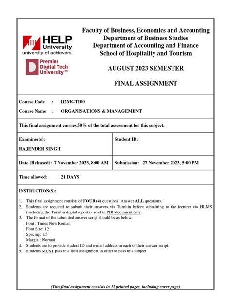 Final Assignment Pdf Plagiarism Academic Dishonesty