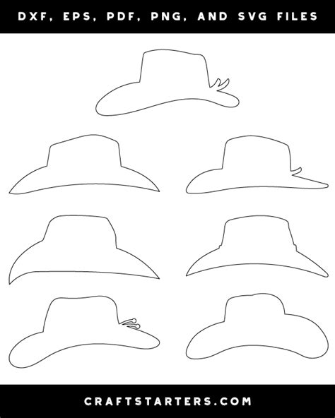 Cowboy Hat Side View Drawing