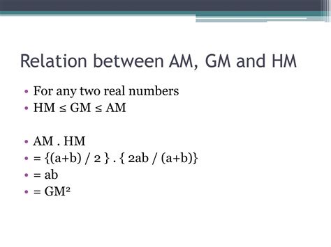 Arithmetic Mean Geometric Mean Harmonic Mean Pptx