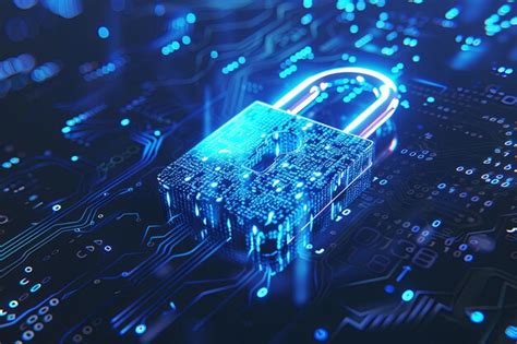Abstract Digital Illustration Of Padlock Icon In Blue Binary Code