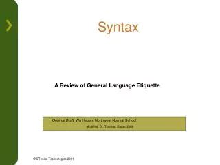 PPT Syntax PowerPoint Presentation Free Download ID