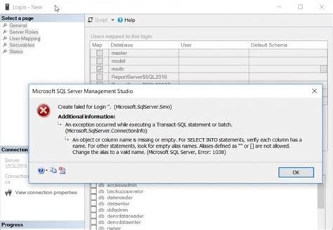 SQL SERVER Msg 1038 An Object Or Column Name Is Missing Or Empty For SELECT INTO Statements