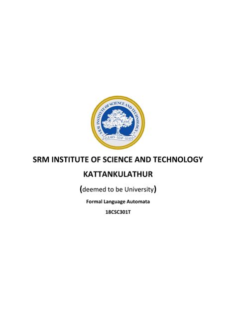 nondeterministic finite automata srm institute of science and