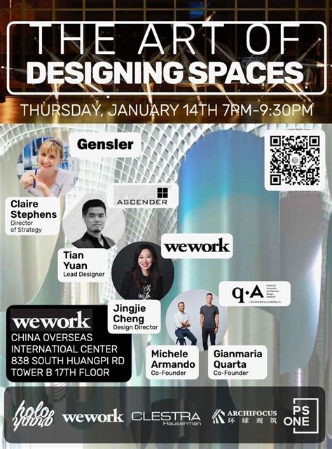 Chris Jessick on LinkedIn: Join us at tonight’s event The Art of Designing Spaces hosted at WeWork…