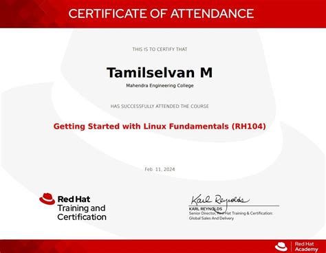 Tamilselvan M On Linkedin Redhat Certification Linux