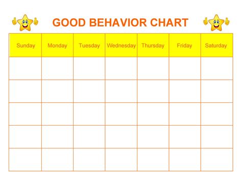 Behaviour Chart Template Free Printable Templates