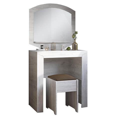 ᐉ Столик туалетний Еверест Ліберті Пуф Дуб крафт Білий Evr 2632 • Краща ціна в Києві Україні