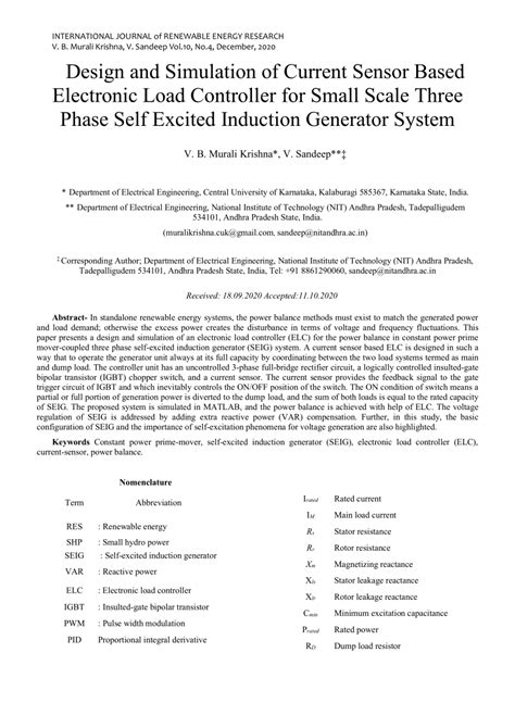Pdf Design And Simulation Of Current Sensor Based Electronic Load Controller For Small Scale