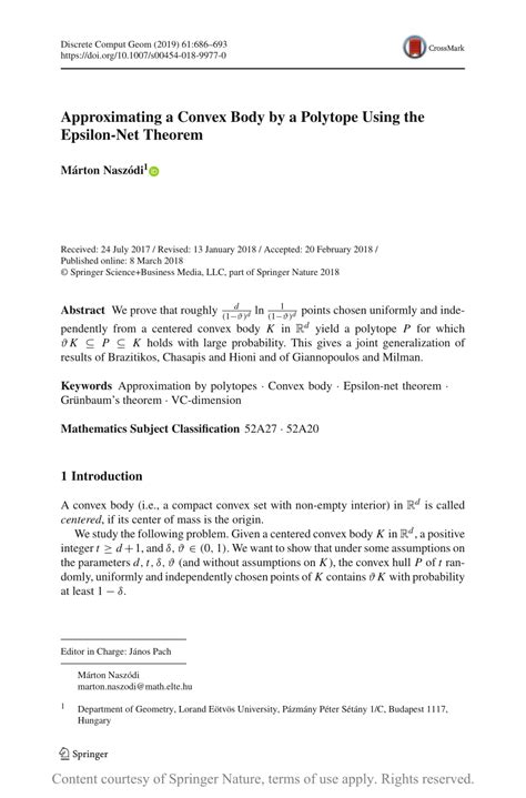 approximating a convex body by a polytope using the epsilon net theorem